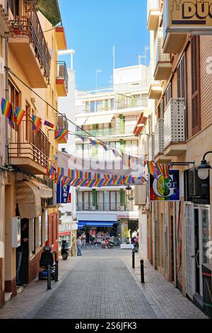 Benidorm, Spain - January 11, 2025: People enjoy sunny day in Benidorm ...