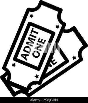 Cinema Tickets Icon. Editable Bold Outline With Color Fill Design ...
