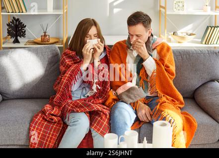Family ill with flu at home Stock Photo - Alamy