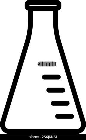 Icon Of Chemistry Cone Flask. Editable Bold Outline With Color Fill ...