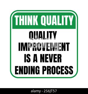 Think quality quality improvement is a never ending process sign Stock ...