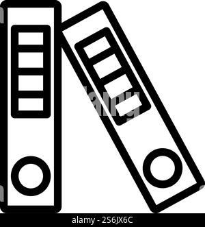 Icon Of Folders With Clip. Editable Bold Outline With Color Fill Design ...