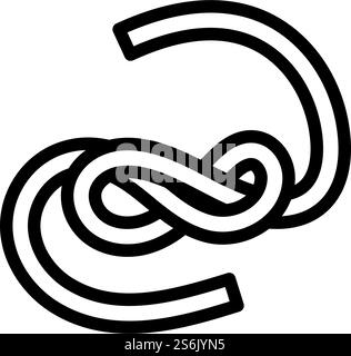Icon Of Rope. Editable Bold Outline Design. Vector Illustration Stock ...