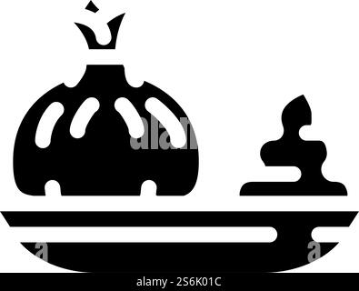 ravioli dish with wasabi glyph icon vector illustration Stock Vector ...