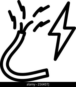 Icon Of Wire. Editable Bold Outline With Color Fill Design. Vector ...