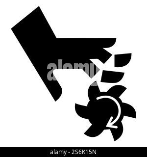 Cutting of Fingers Rotating Blade Symbol Sign, Vector Illustration ...