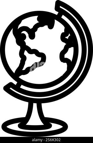 Icon Of Globe. Editable Bold Outline With Color Fill Design. Vector ...