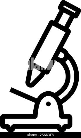 Icon Of School Microscope. Editable Bold Outline Design. Vector ...