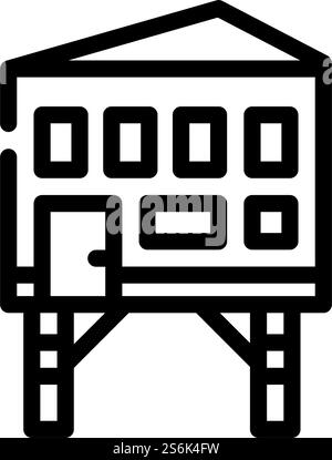 Stilt house vector line icon, linear concept, outline sign, symbol ...