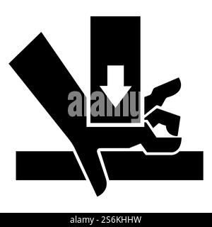 Hand Crush Force From Above Symbol Sign Isolate on White Background ...