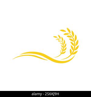 Luxury Golden Grain Weath / Rice Logo Design Vector Stock Vector Image ...