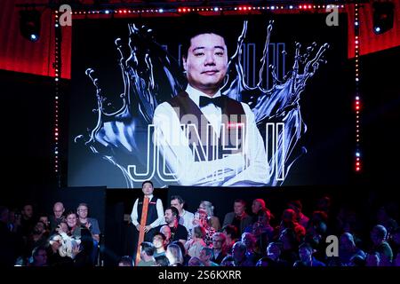 Ding Junhui's walk on during first round match Judd Trump and Ding ...