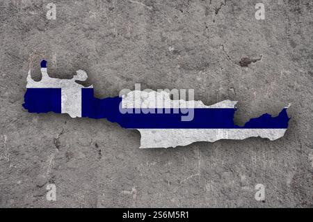 Map of Crete on weathered concrete Stock Photo - Alamy