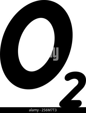 Oxygen chemical formula O2 Air icon black color vector illustration ...