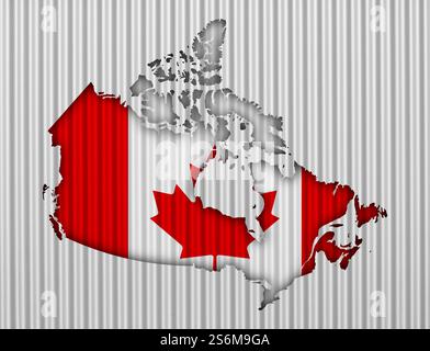 Map and flag of Canada on corrugated iron Stock Photo - Alamy