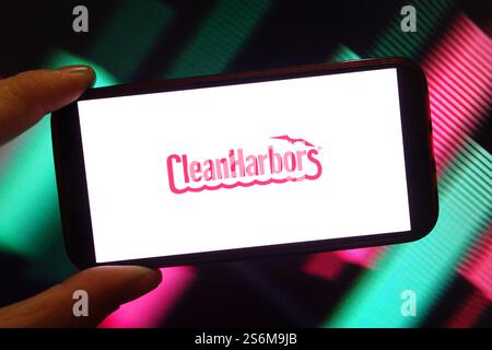 In this photo illustration, the Clean Harbors company logo is seen ...