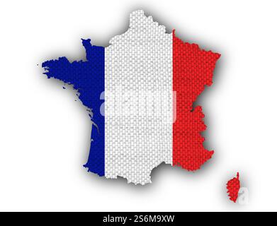 Map of France, flag map, National colors background Stock Photo - Alamy
