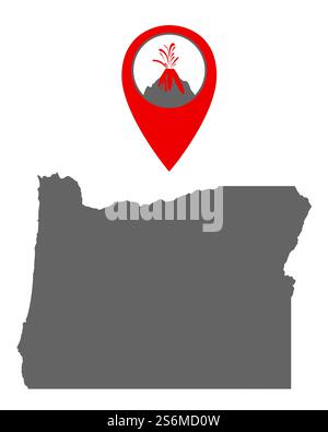 Map of the USA with volcano indicator Stock Photo - Alamy
