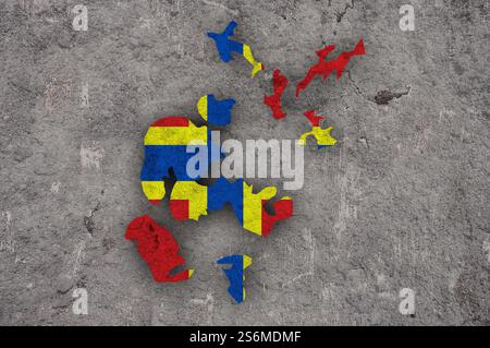 Map and flag of Orkney on weathered concrete Stock Photo - Alamy