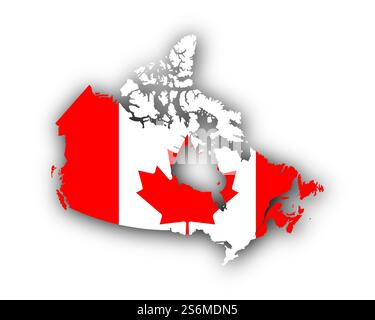 Canada map in national flag colors. Map illustration of one of the most ...