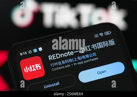 In this photo illustration, a Rednote logo is seen displayed on a ...