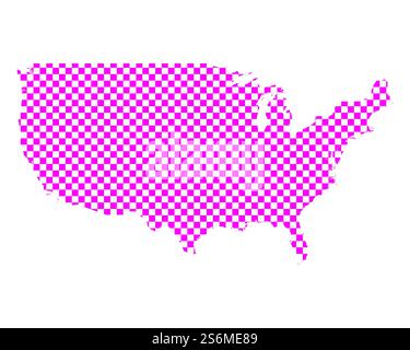 Map of the USA in checkerboard pattern Stock Photo - Alamy