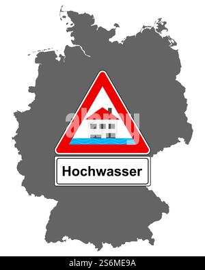 A road warning sign in Germany: Falling rocks from the left Stock Photo ...