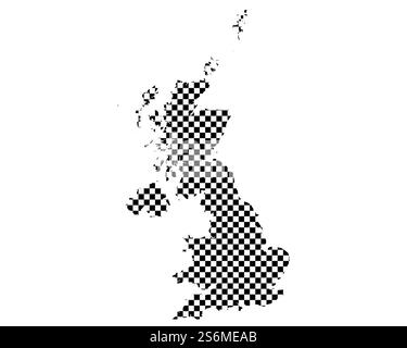 Map of Great Britain in checkerboard pattern Stock Photo - Alamy