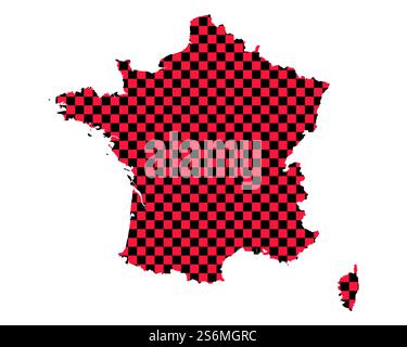 Map of France in checkerboard pattern Stock Photo - Alamy