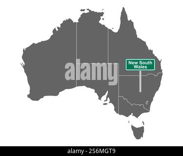 Place name sign South Australia on map of Australia Stock Photo - Alamy