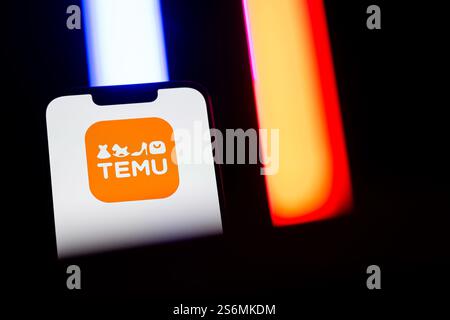 In this photo illustration, a Temu logo is seen displayed on a ...