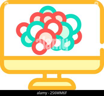 color blindness test ophthalmology line icon vector. color blindness ...