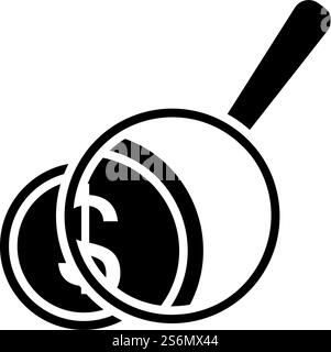 Coin Stack Icon. Black Stencil Design. Vector Illustration Stock Vector ...