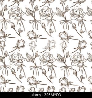 Seamless pattern buds and rose petals. Confetti, cosmetics, wedding ...
