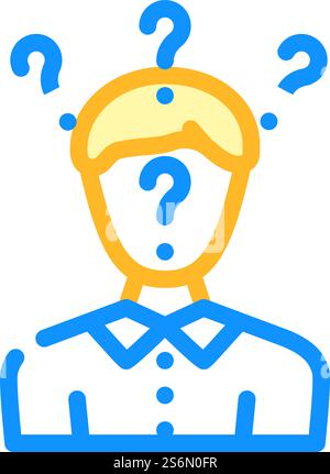 searching answers male color icon vector illustration Stock Vector ...