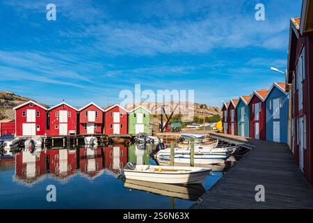 Harbor With Boats In The Town Of Smögen In Sweden Stock Photo - Alamy