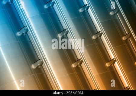 Industrial tanks - abstract - steel silos Stock Photo - Alamy