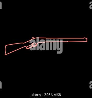 Neon rifle red color vector illustration flat style image Stock Vector ...