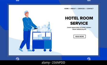 Hotel Room Service Servicing Client Set Vector. Woman Housemaid ...