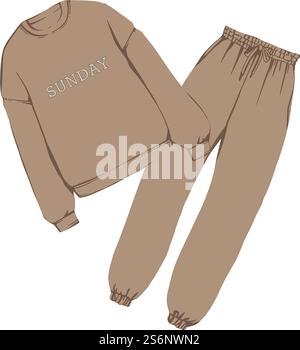 Warm fleece sweatshirt, hoodie clothes vector Stock Vector Image & Art ...