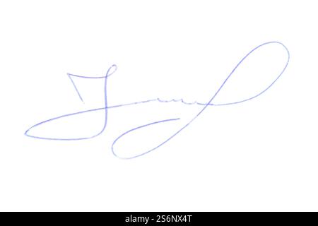 Beautiful signature made with pen isolated on white, top view Stock ...