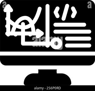 programming data science glyph icon vector. programming data science ...