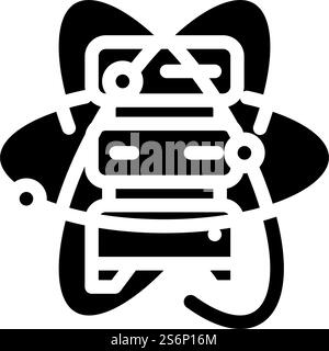 algorithm screen quantum computer glyph icon vector illustration Stock ...
