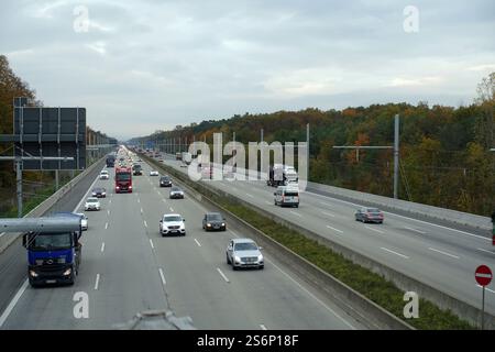 Overhead line on a highway Stock Photo - Alamy
