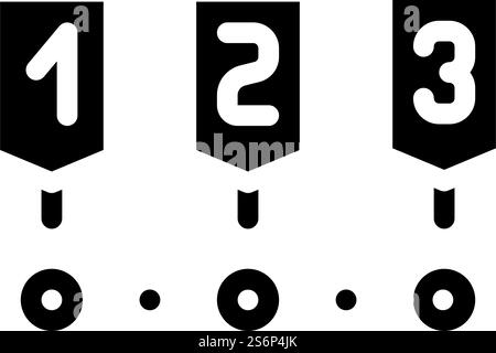 stages of goal achievement glyph icon vector. stages of goal ...
