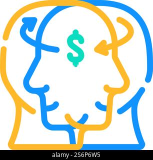 sharing thoughts business consultant color icon vector illustration ...