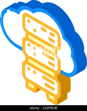 saas software and data center icon color illustration Stock Vector ...