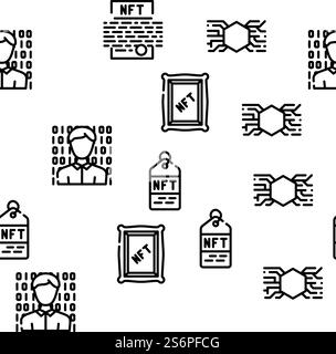 Nft Digital Technology Vector Seamless Pattern Stock Vector Image & Art ...