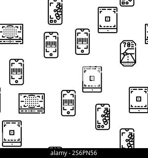 Viewfinder Smartphone Function Vector Seamless Pattern Stock Vector ...
