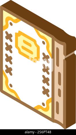 diary with gold inserts isometric icon vector illustration Stock Vector ...